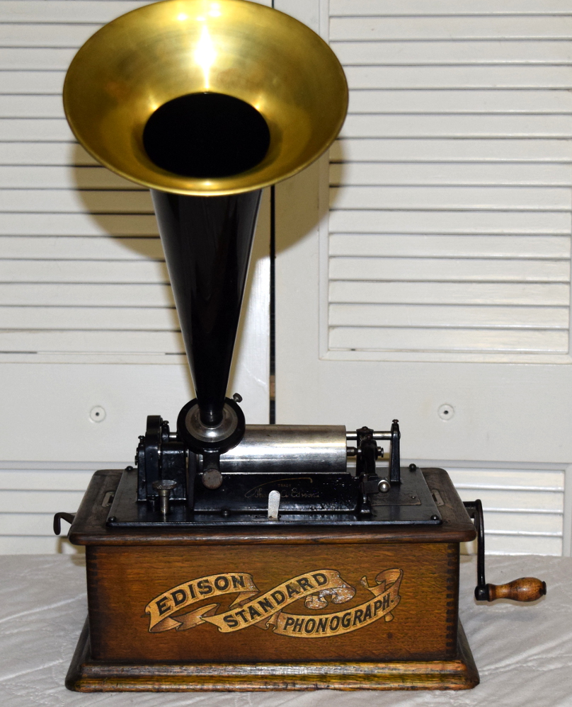 Edison Standard Phonograph with original green oak finish for sale